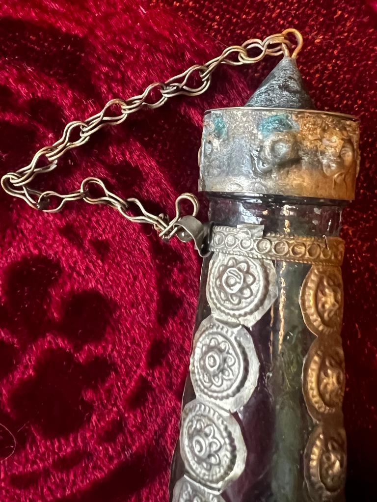 Rare Antique 19th century hand blown Anglo-Egyptian Glass and Bronze ...