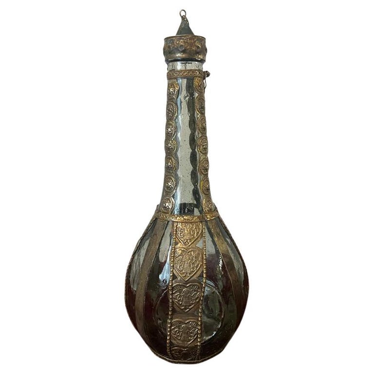 Rare Antique 19th century hand blown Anglo-Egyptian Glass and Bronze ...