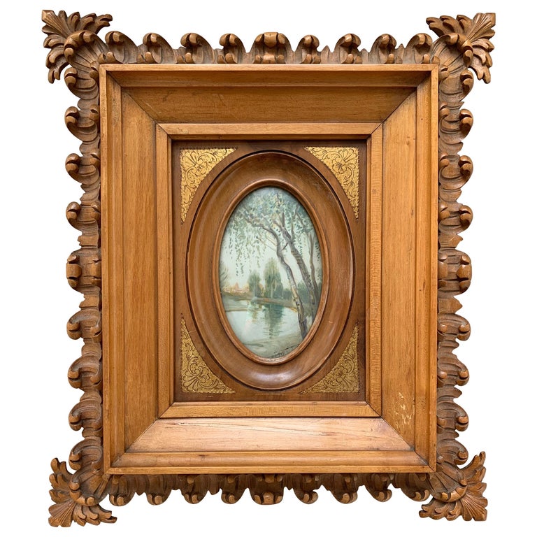 Rare Antique and Stylishly Handcrafted Beechwood Picture Frame with ...