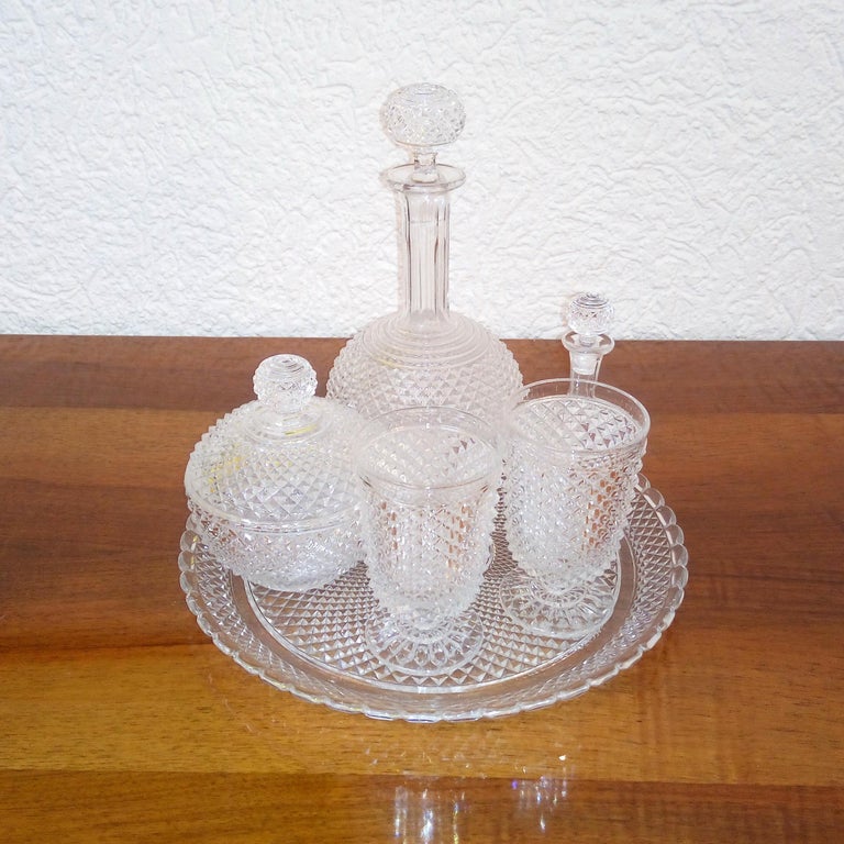 Rare Antique Baccarat Diamond Cut Crystal Water Set at 1stDibs