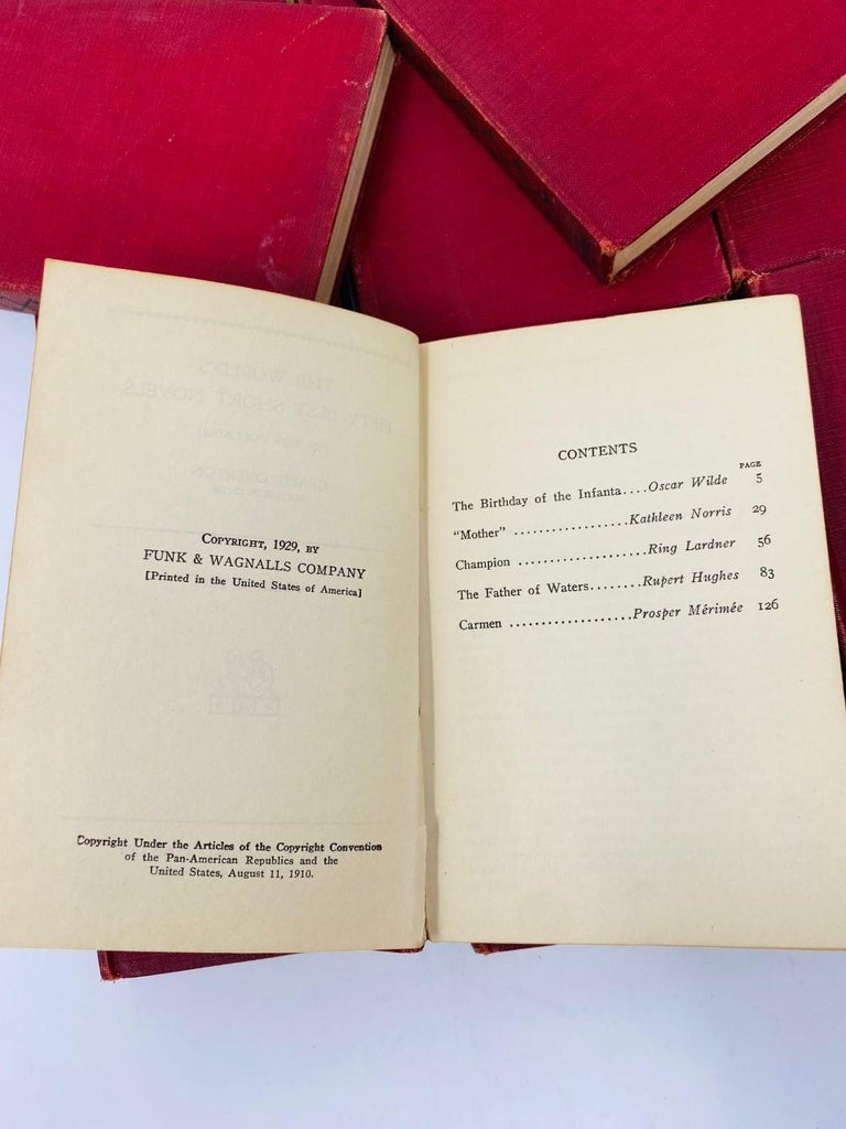 Rare Antique Books Set of 10 The World's 50 Best Short Novels from 1929 ...