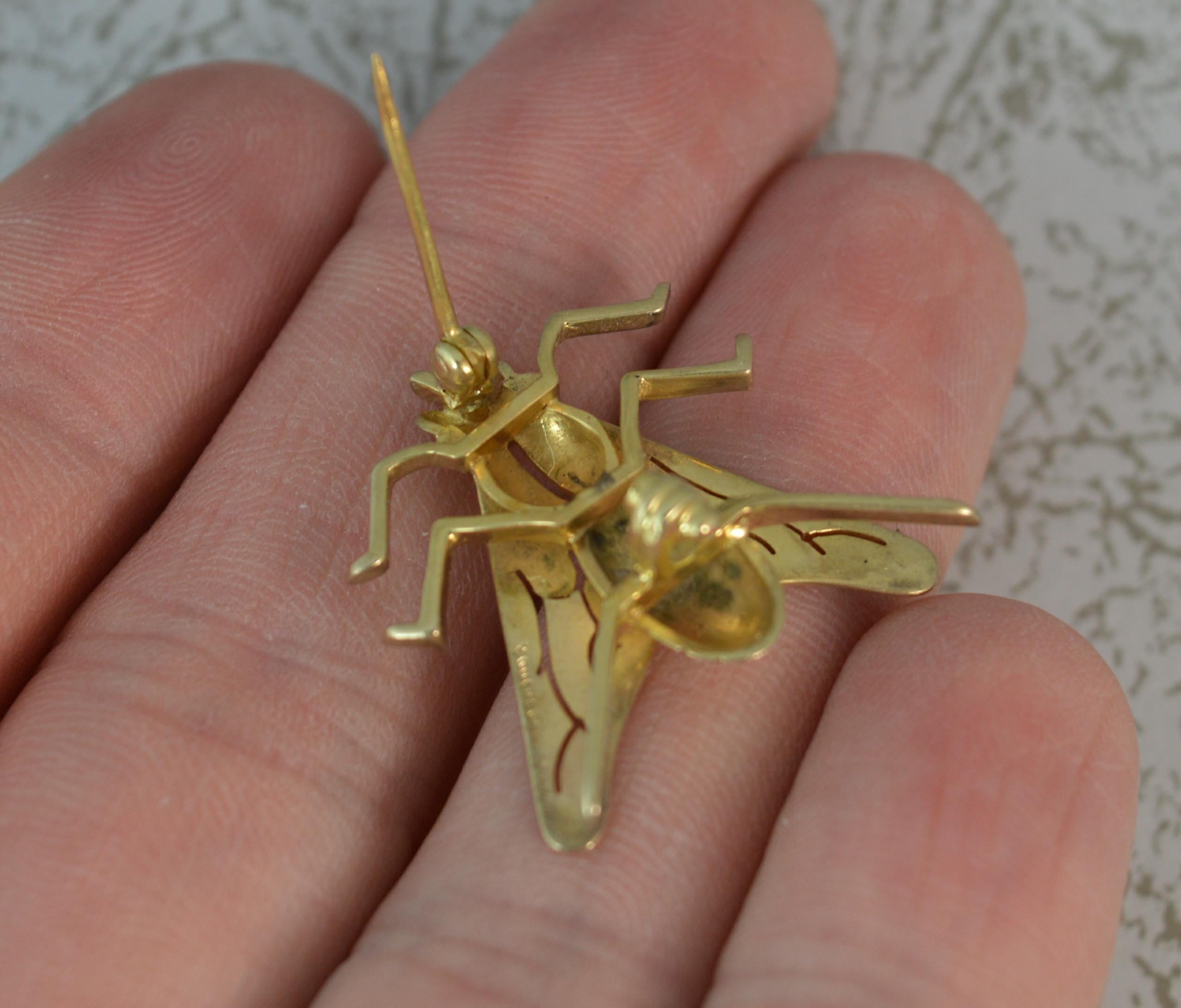 Rare Antique Boucheron 15 Carat Gold Fly Insect Brooch For Sale at ...