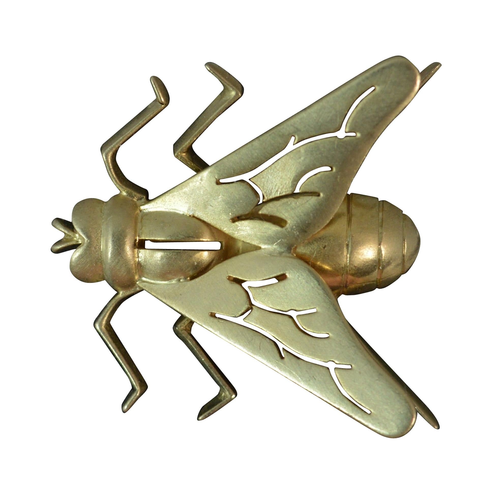 Rare Antique Boucheron 15 Carat Gold Fly Insect Brooch For Sale at ...