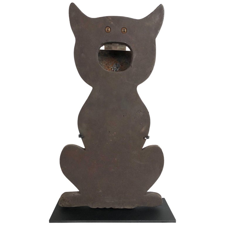 Rare Antique Cast Iron Large Cat Carnival Shooting Gallery Target at ...