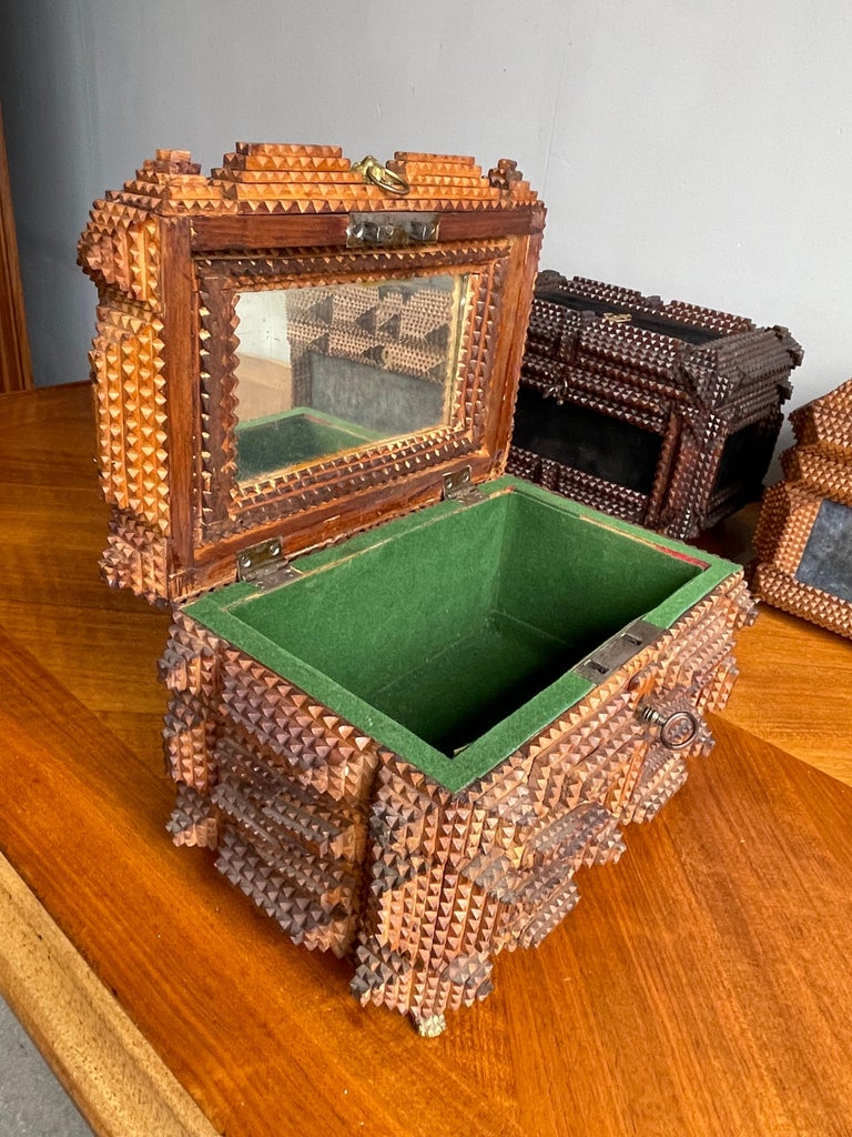 Rare Antique Collection of 4 Four Stunning Mid 1800s Folk Art / Tramp ...