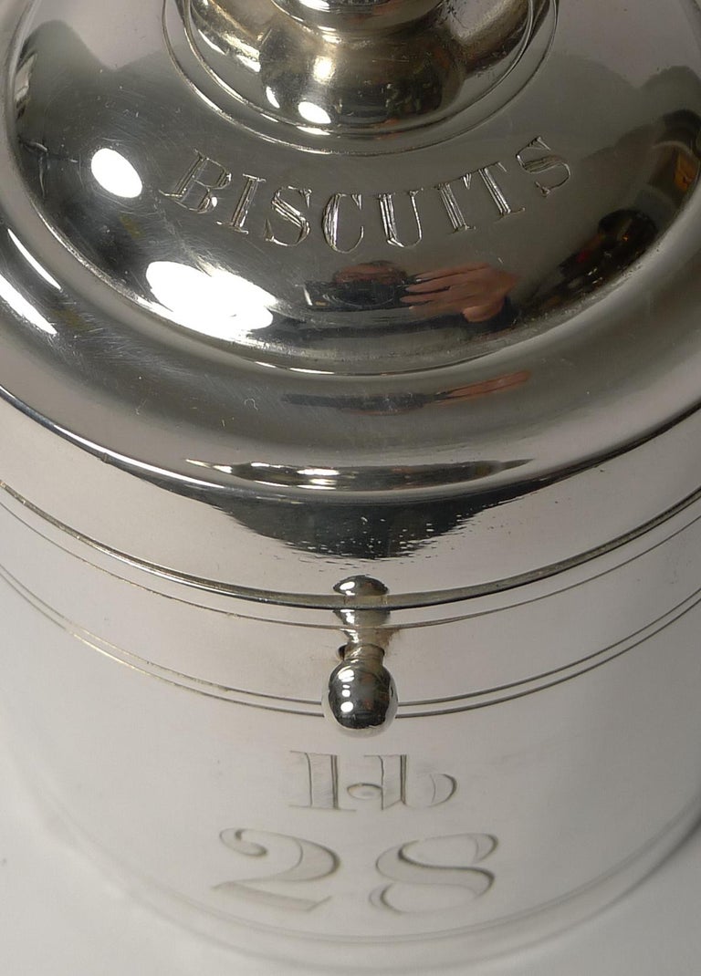 Rare Antique English Biscuit Box - 28 lb Weight c.1870 For Sale at 1stDibs