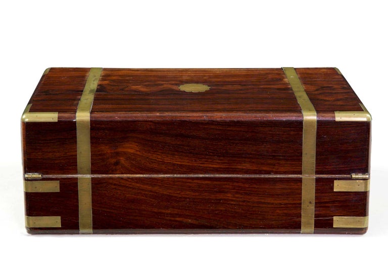 Rare Antique English Regency Rosewood and Brass Writing Slope Box Lap ...