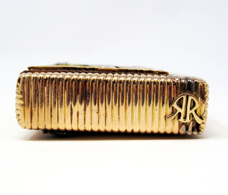 Rare Antique European Diamond and Ruby 14 Karat Yellow Gold Cigarette ...