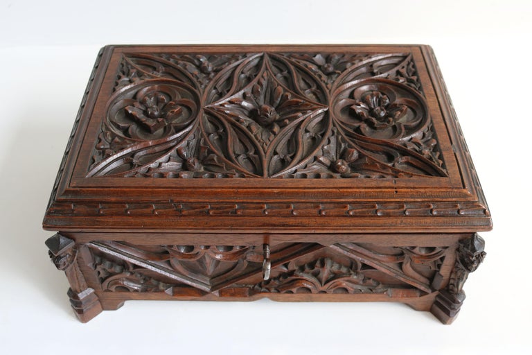 Rare Antique French 19th Century Gothic Revival Neo-Gothic Jewelry Box ...