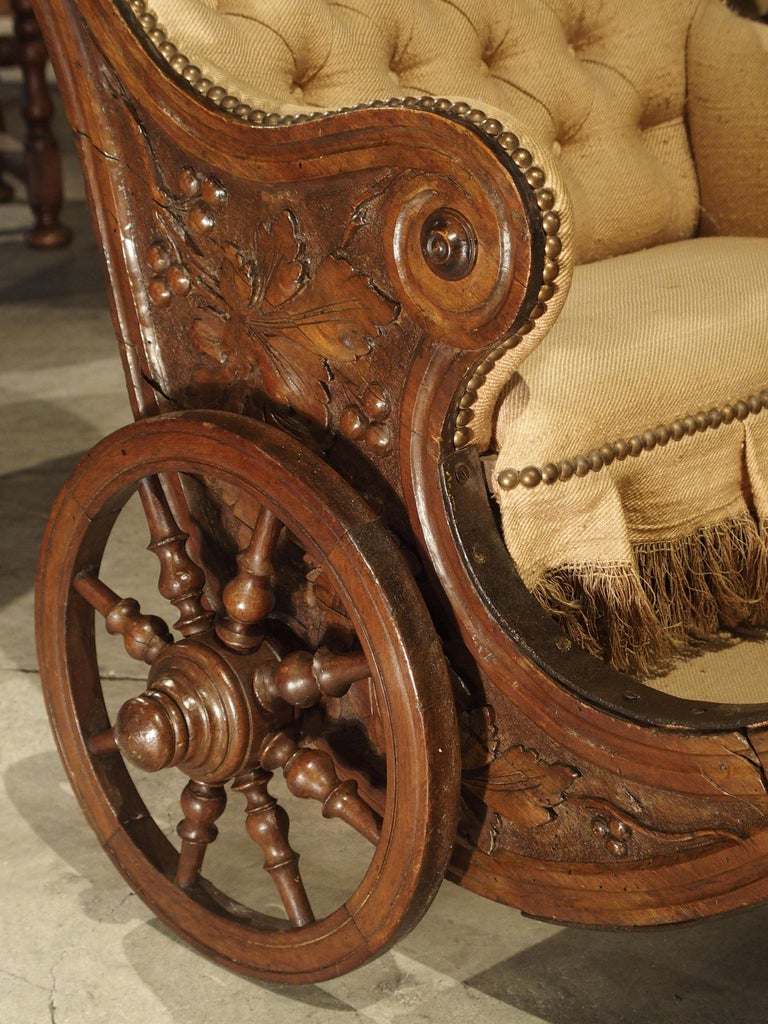 Rare Antique French Walnut Wood Children's Carriage, 19th Century at ...