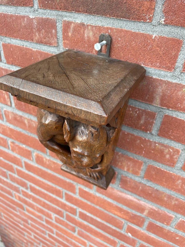 Rare Antique Gothic Revival Grotesque / Chimera Sculpture Wall Bracket ...