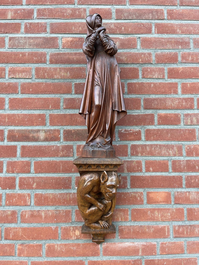 Rare Antique Gothic Revival Grotesque / Chimera Sculpture Wall Bracket ...