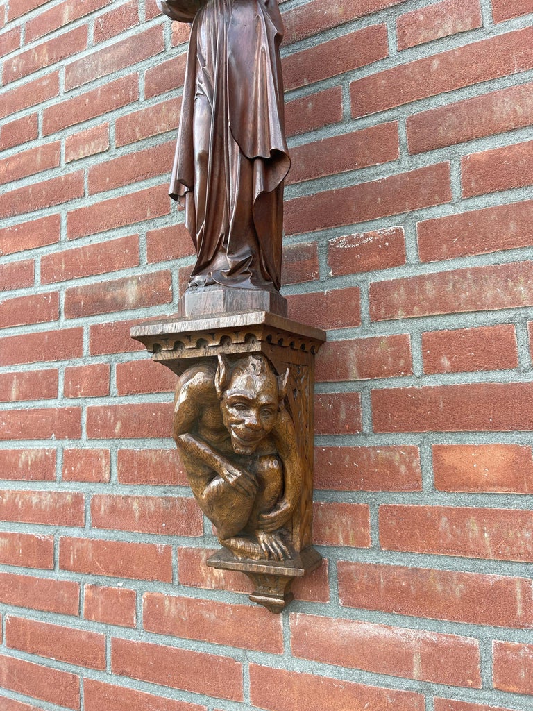 Rare Antique Gothic Revival Grotesque / Chimera Sculpture Wall Bracket ...