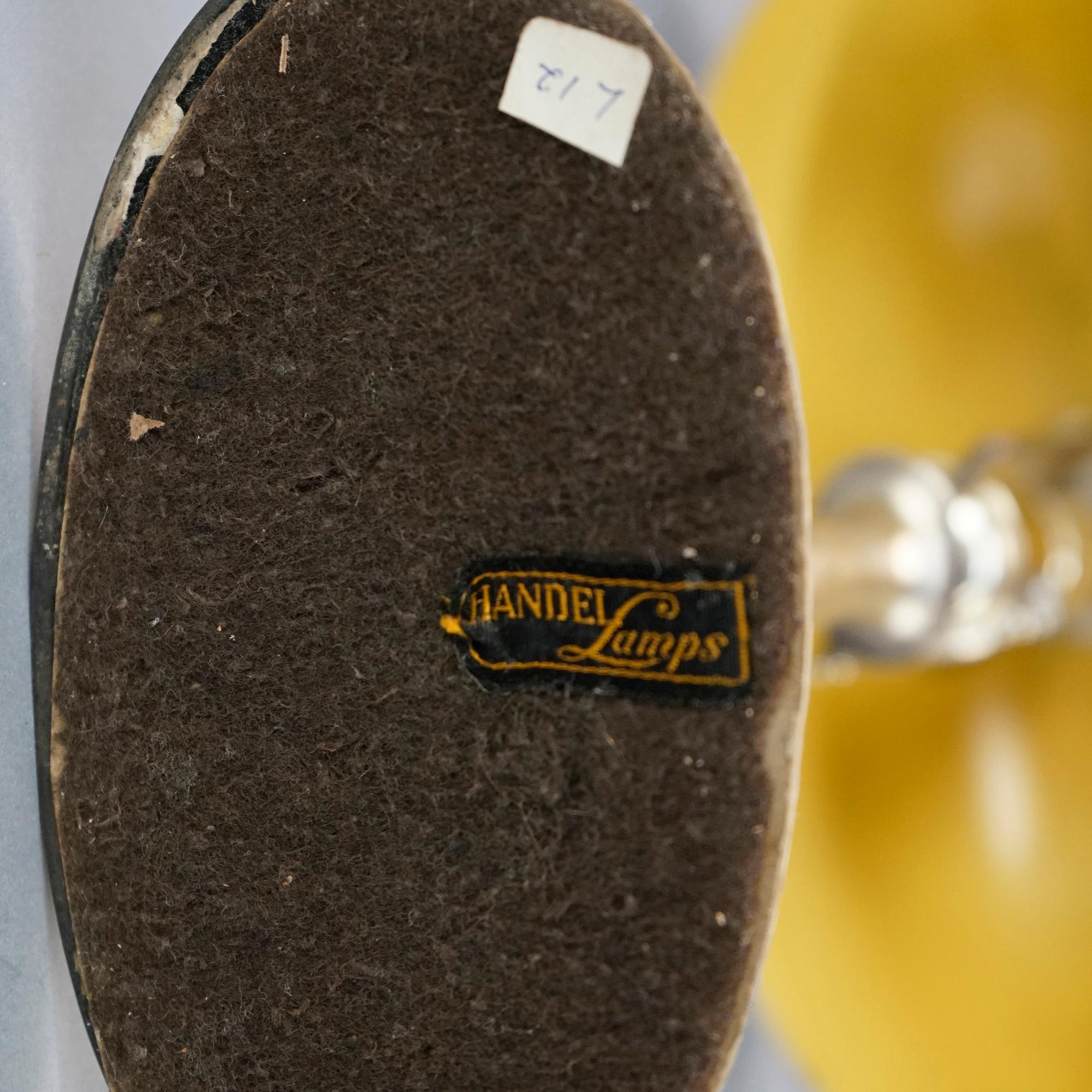 Rare Antique Handel Oval Leaf and Berry Shade Boudoir Lamp, Signed ...