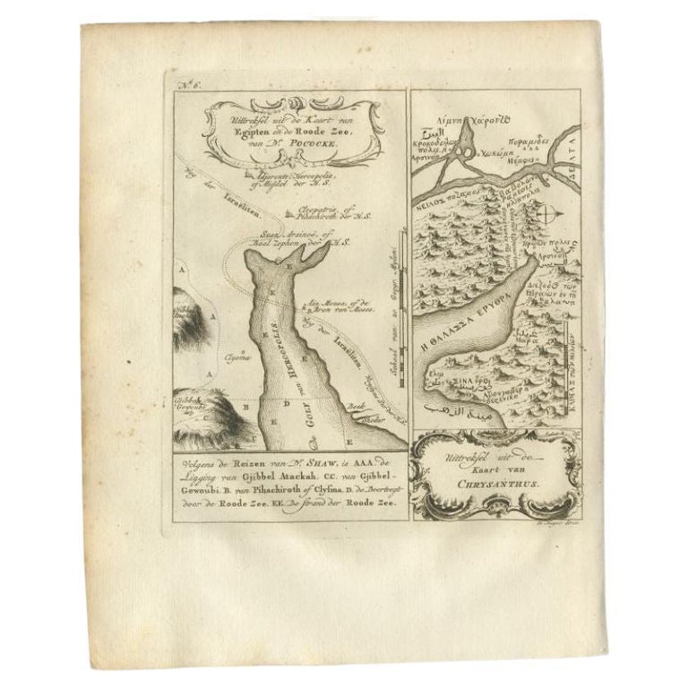 Rare Antique Map of Yam Suph, Egypt and Red Sea, 1773 For Sale at 1stDibs