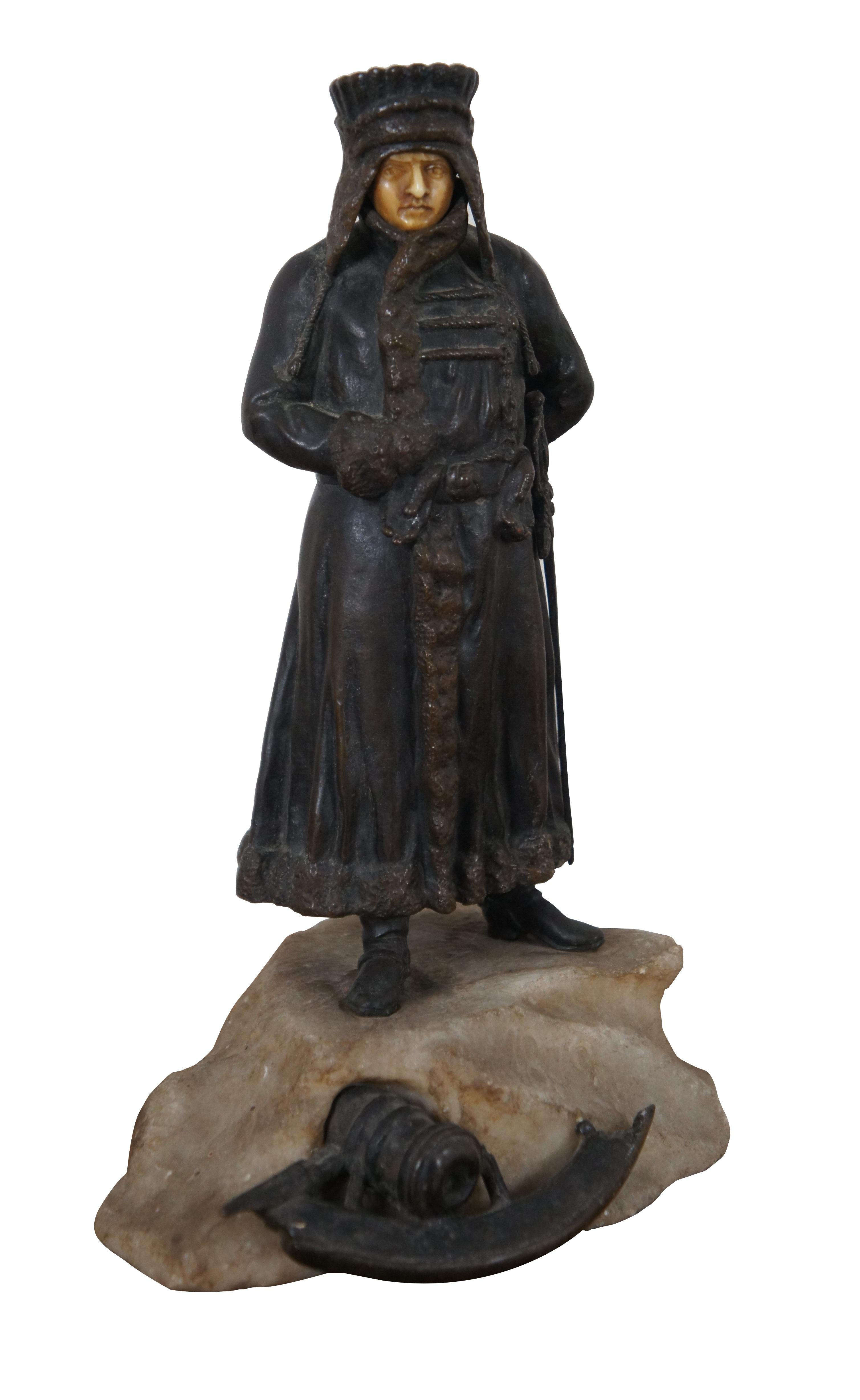 Rare Antique Napoleon Bonaparte in Russia Bronze Marble Sculpture 10 ...