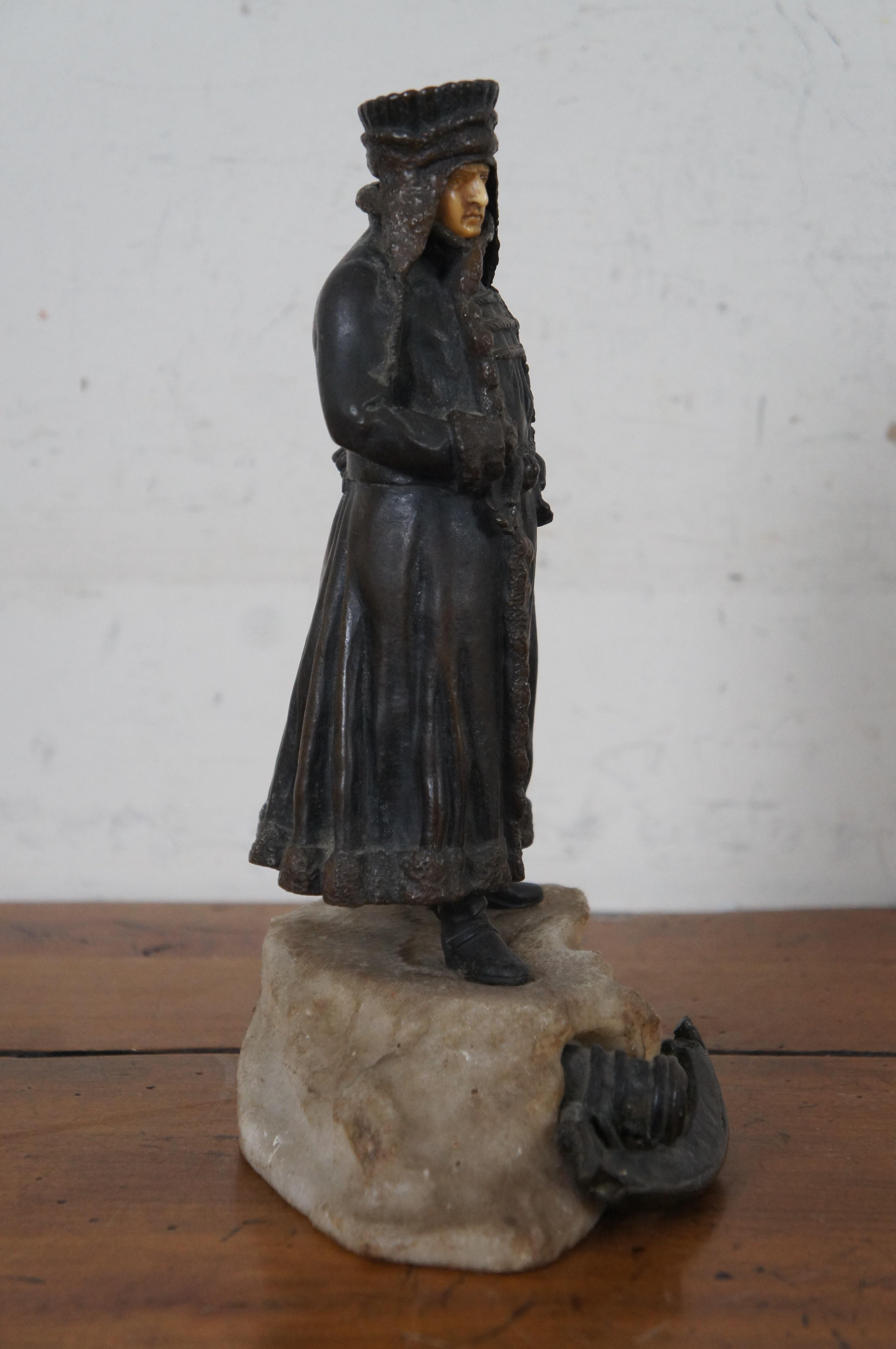Rare Antique Napoleon Bonaparte in Russia Bronze Marble Sculpture 10 ...