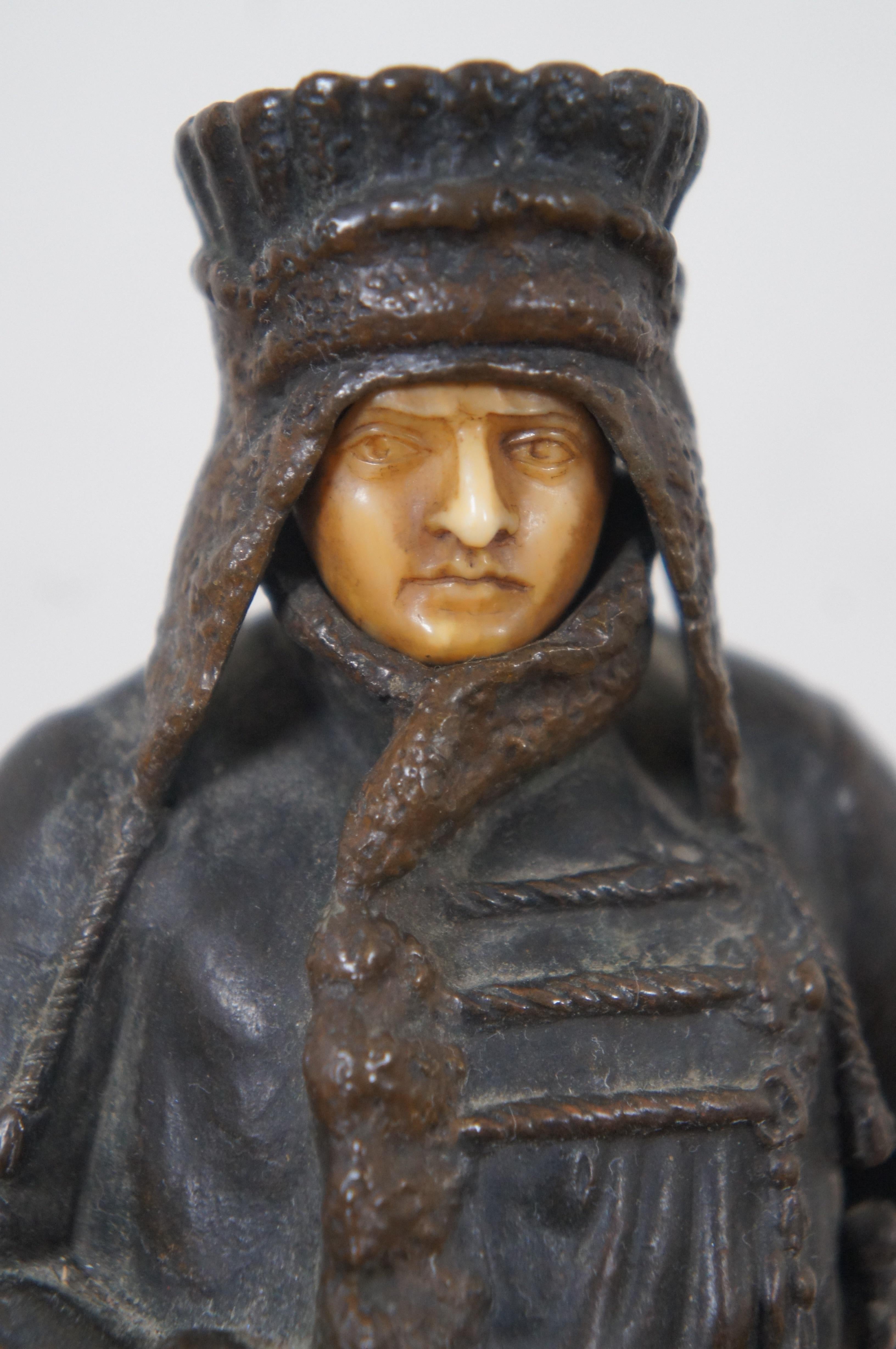 Rare Antique Napoleon Bonaparte in Russia Bronze Marble Sculpture 10 ...