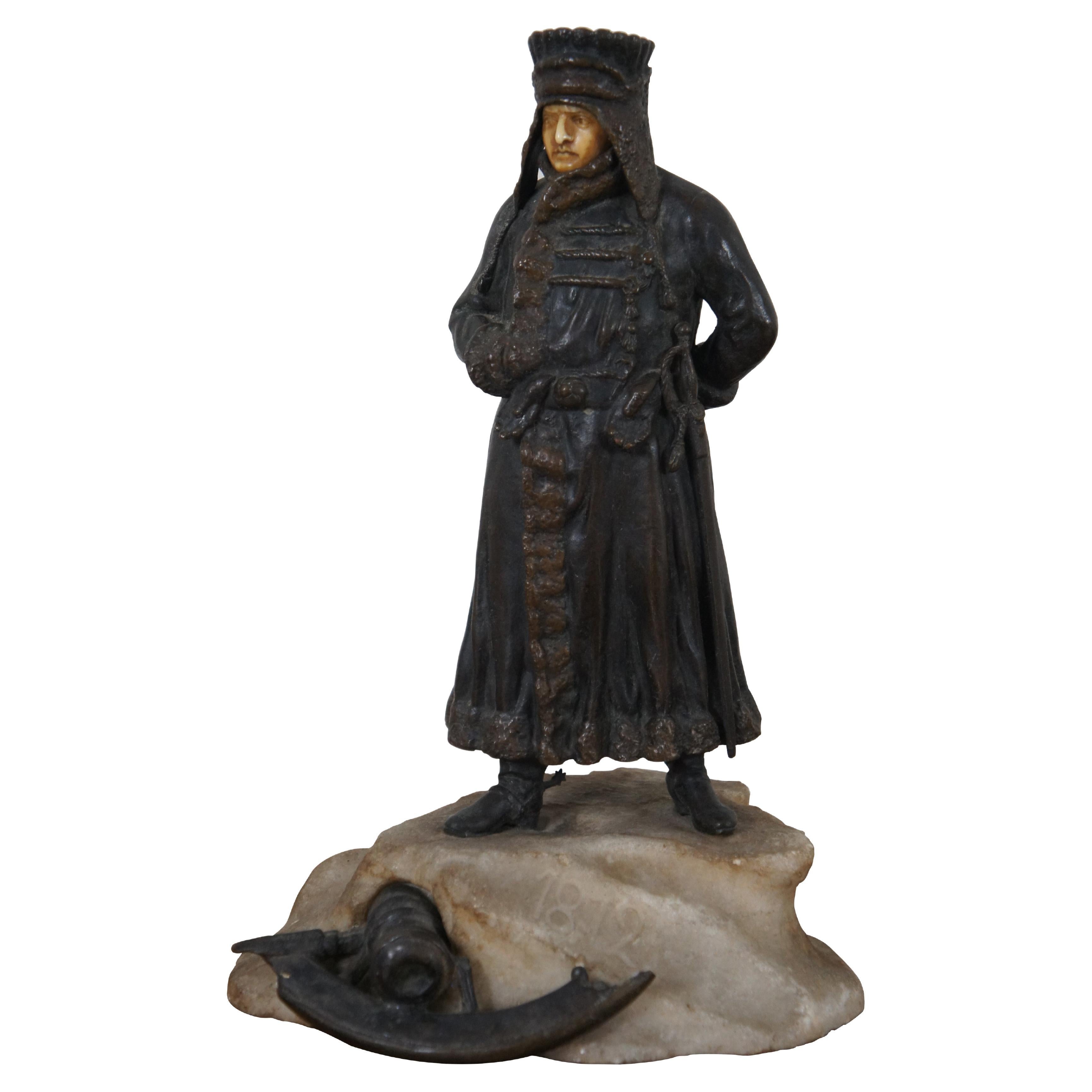 Rare Antique Napoleon Bonaparte in Russia Bronze Marble Sculpture 10 ...