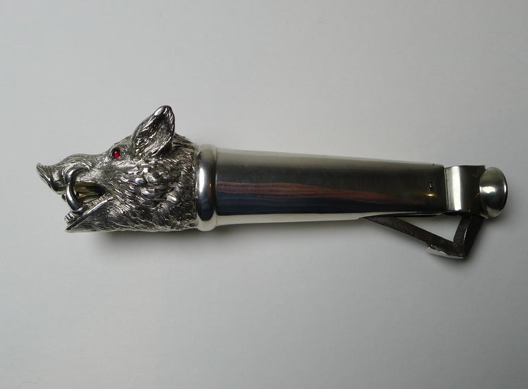 Rare Antique Novelty Sterling Silver Cigar Cutter, 1899 For Sale at 1stDibs