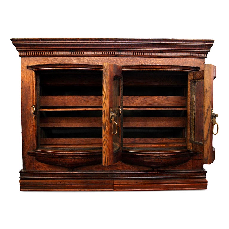 Rare Antique Oak Curved Glass Counter-Top Ice Box General Store Display ...