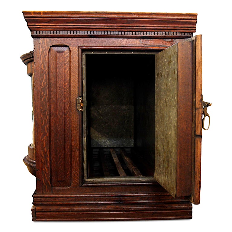 Rare Antique Oak Curved Glass Counter-Top Ice Box General Store Display ...