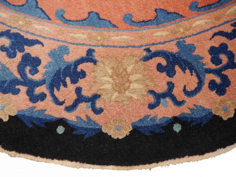 Rare Antique Oval Chinese Art Deco Rug at 1stDibs