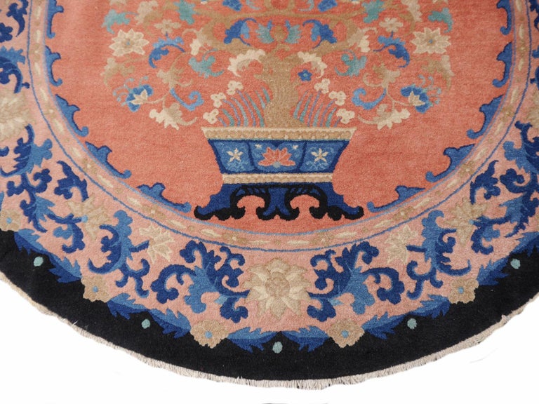Rare Antique Oval Chinese Art Deco Rug at 1stDibs