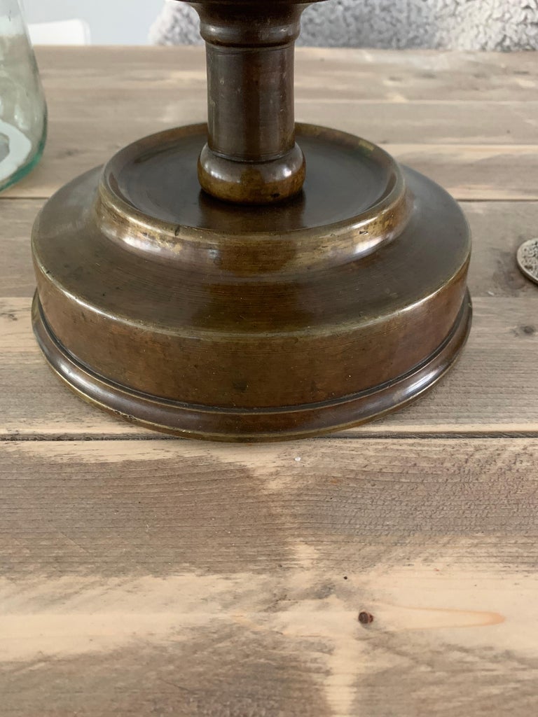 Antique Pair of Bronze Medieval Revival, Former Church Candlestick ...