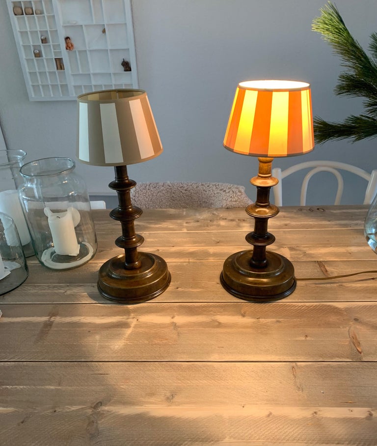 Antique Pair of Bronze Medieval Revival, Former Church Candlestick ...