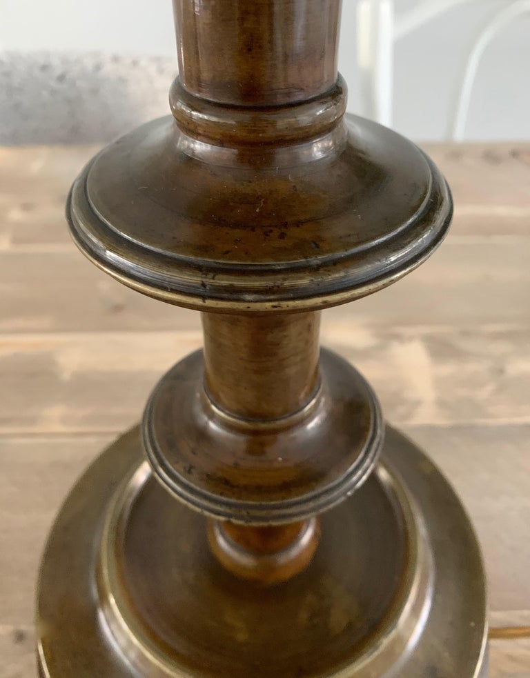 Antique Pair of Bronze Medieval Revival, Former Church Candlestick ...