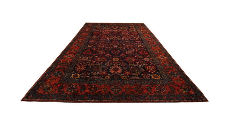Rare Antique Rugs Handmade Carpet Red Oriental Rugs Rich Traditional ...