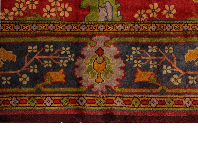 Rare Antique Rugs Irish Donegal Traditional Red Wool Carpet for Sale ...
