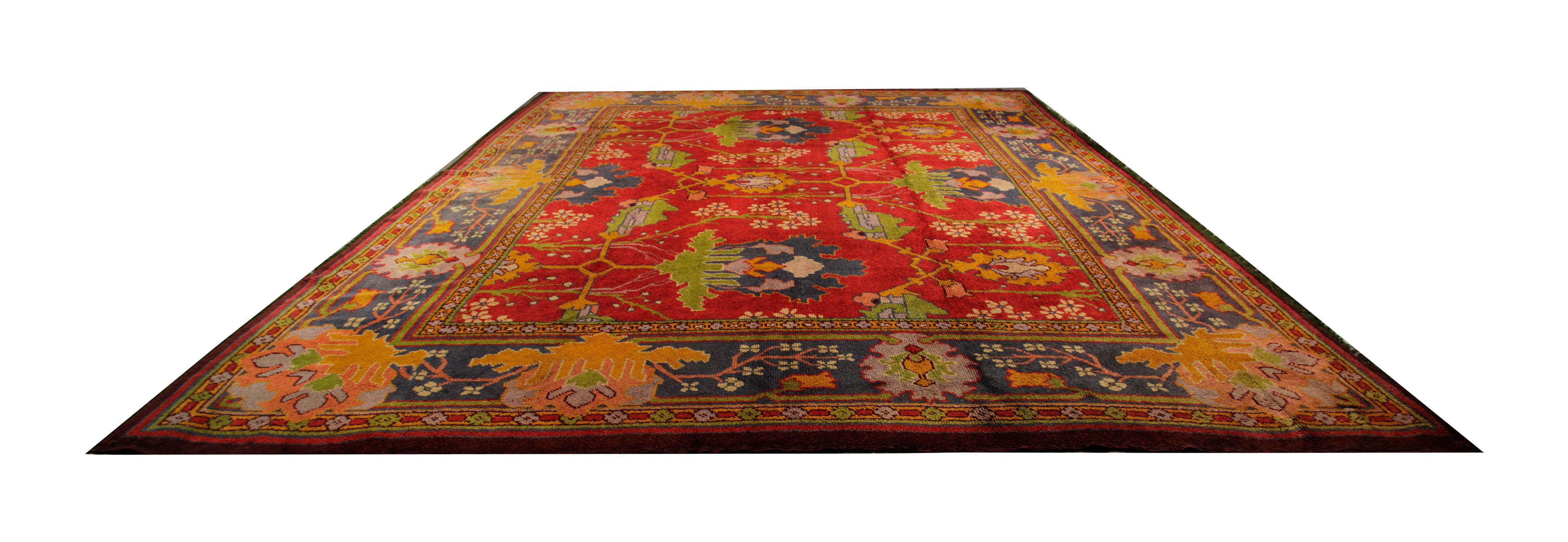 Rare Antique Rugs Irish Donegal Traditional Red Wool Carpet for Sale ...