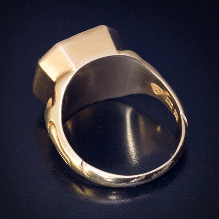 Rare Antique Russian Tourmaline Intaglio Gold Signet Ring at 1stDibs ...
