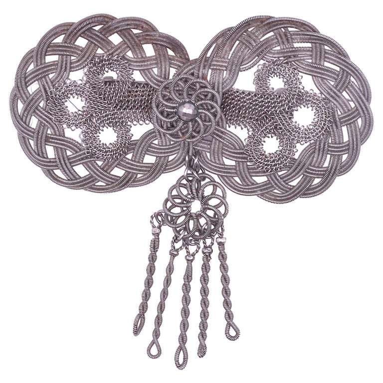 Rare Antique Silesian Wire Brooch, circa 1805 For Sale at 1stDibs