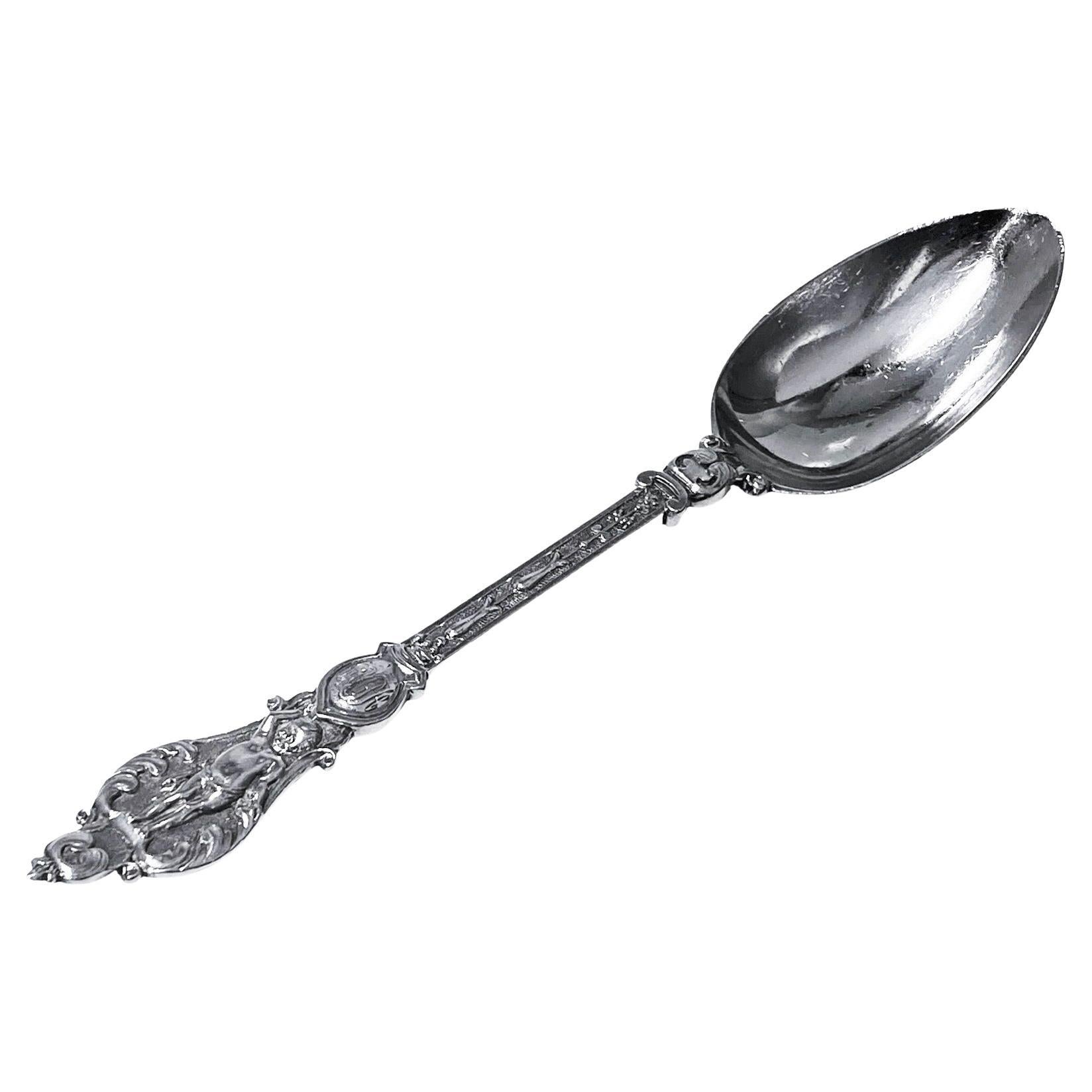 Rare Antique Silver Clown Figural Head Spoon, Birmingham 1910 Elkington ...