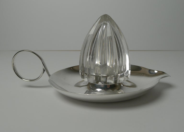 Rare Antique Silver Plate and Cut Crystal Lemon Squeezer, c.1910 For ...