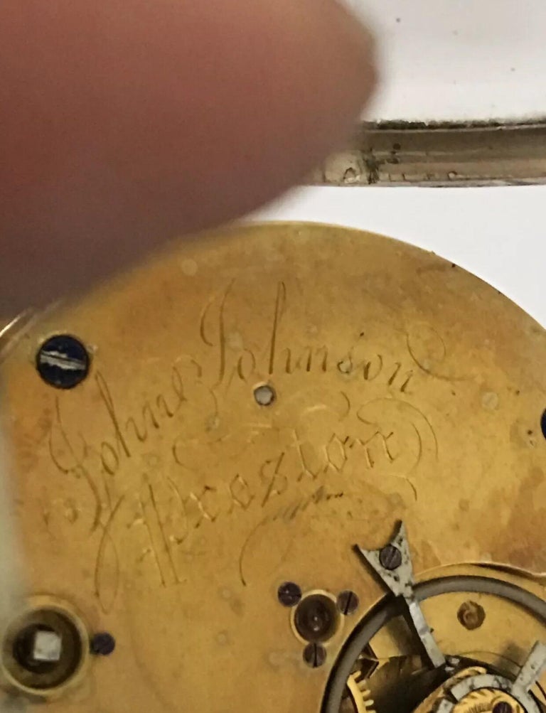Rare Antique Silver Pocket / Stop Watch Signed John Johnson Preston For ...