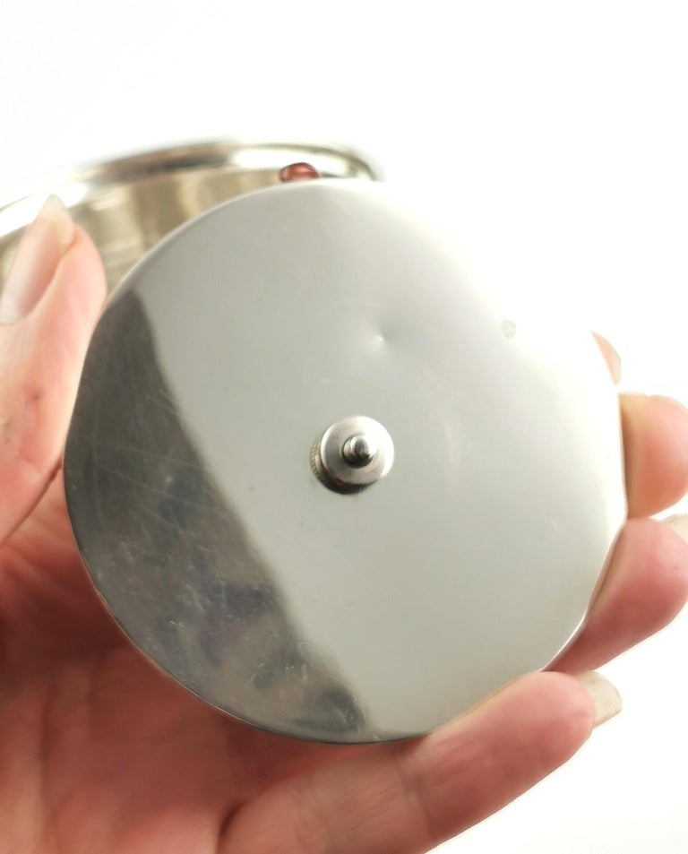 Rare Antique Sterling Silver Tobacco Box, Miniature Pipe For Sale at ...