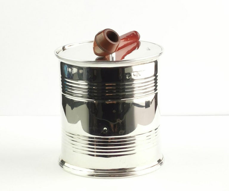 Rare Antique Sterling Silver Tobacco Box, Miniature Pipe For Sale at ...