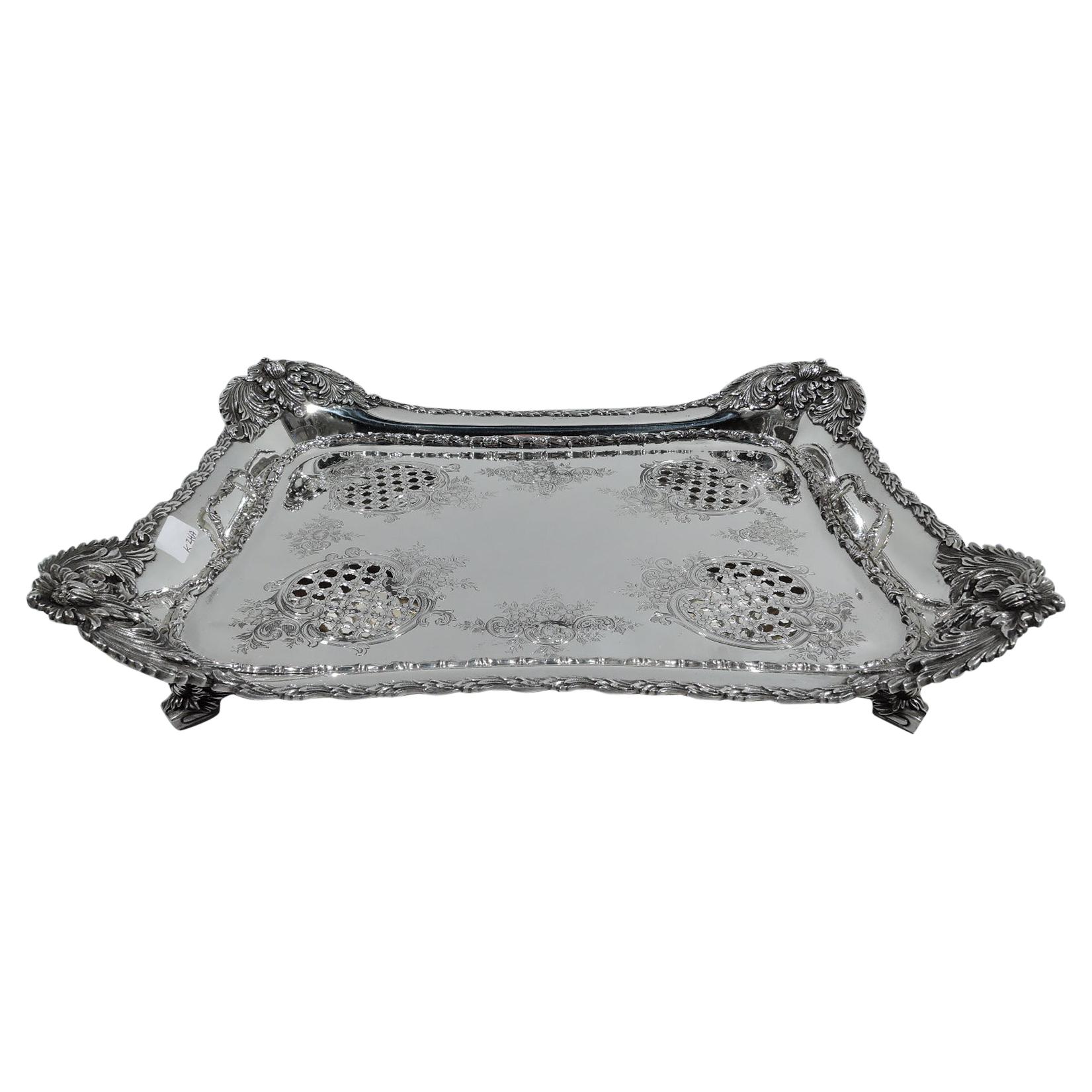 Large Sterling Silver Mounted Wood Gallery Tray, Tiffany and Co For ...