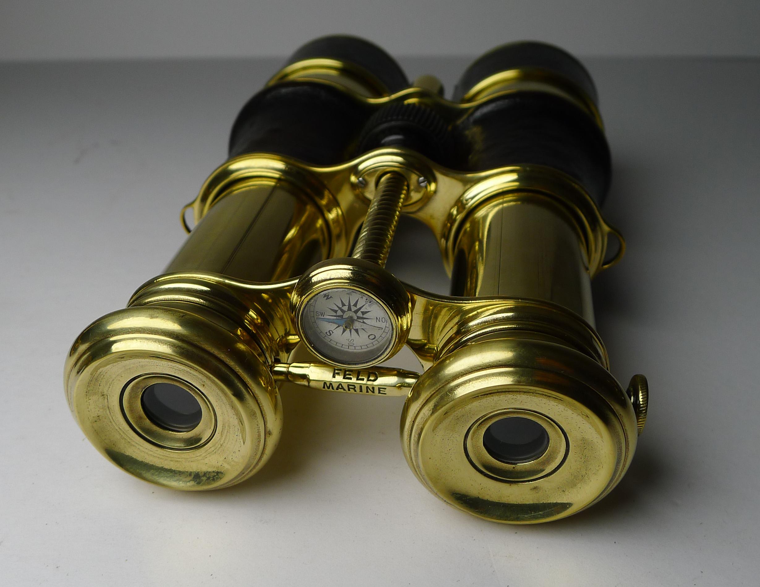 Rare Antique Triple Lens Binoculars with Compass at 1stDibs