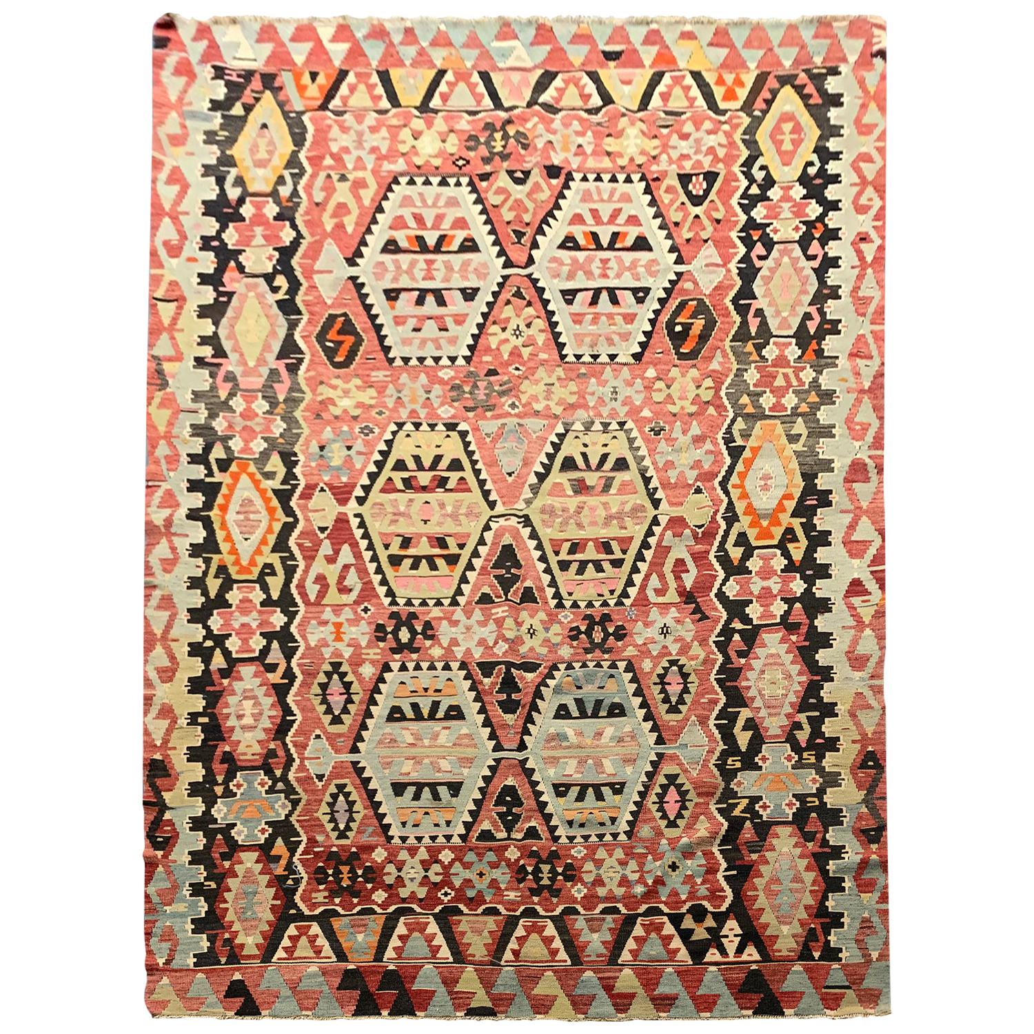 Antique Turkish Kilim For Sale at 1stDibs