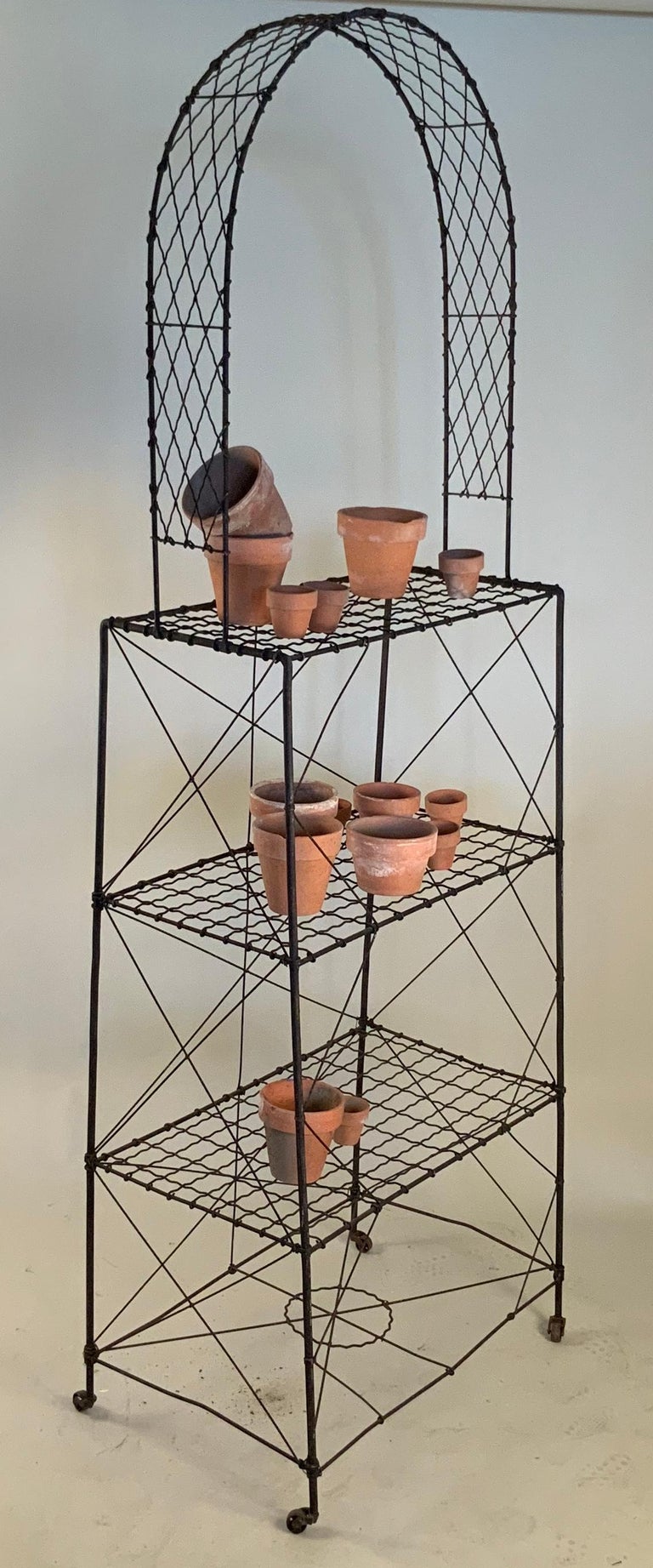 Rare Antique Wavy Wire Étagère Plant Stand at 1stDibs