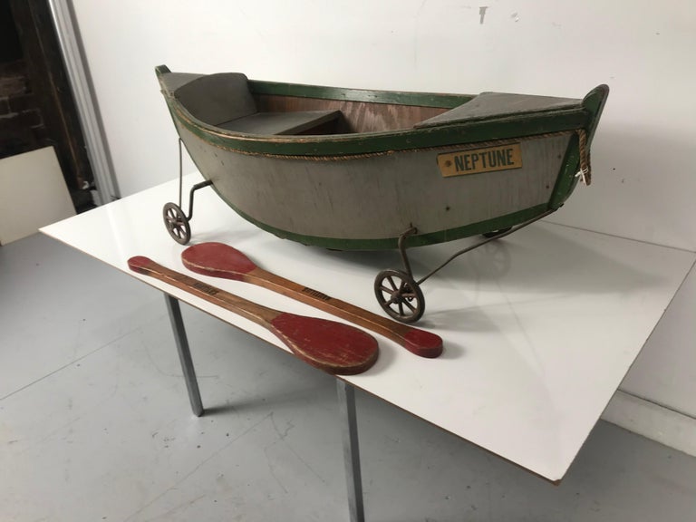 Rare Antique Wooden Child's Ride on Wooden Toy Boat by Nautilus Toy Co ...