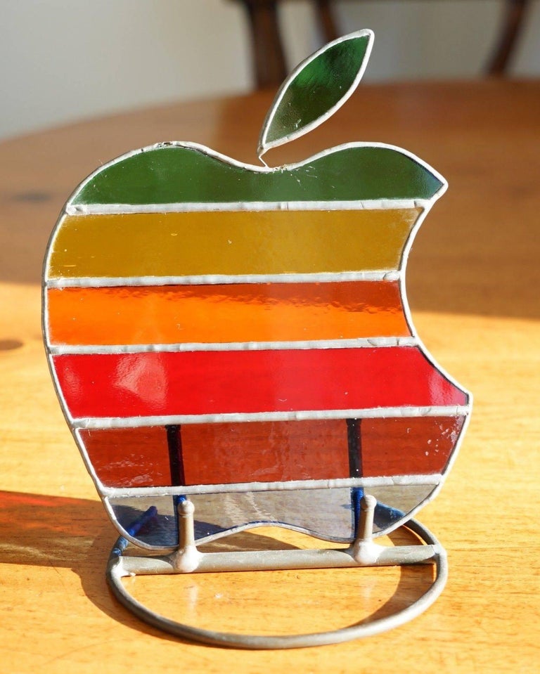 Rare Apple Mac Computers Memorabilia Stained Glass Logo and Stand ...
