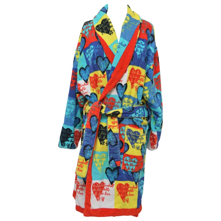 Rare Archive GIANNI VERSACE Atelier Heart Print Robe M For Sale at ...
