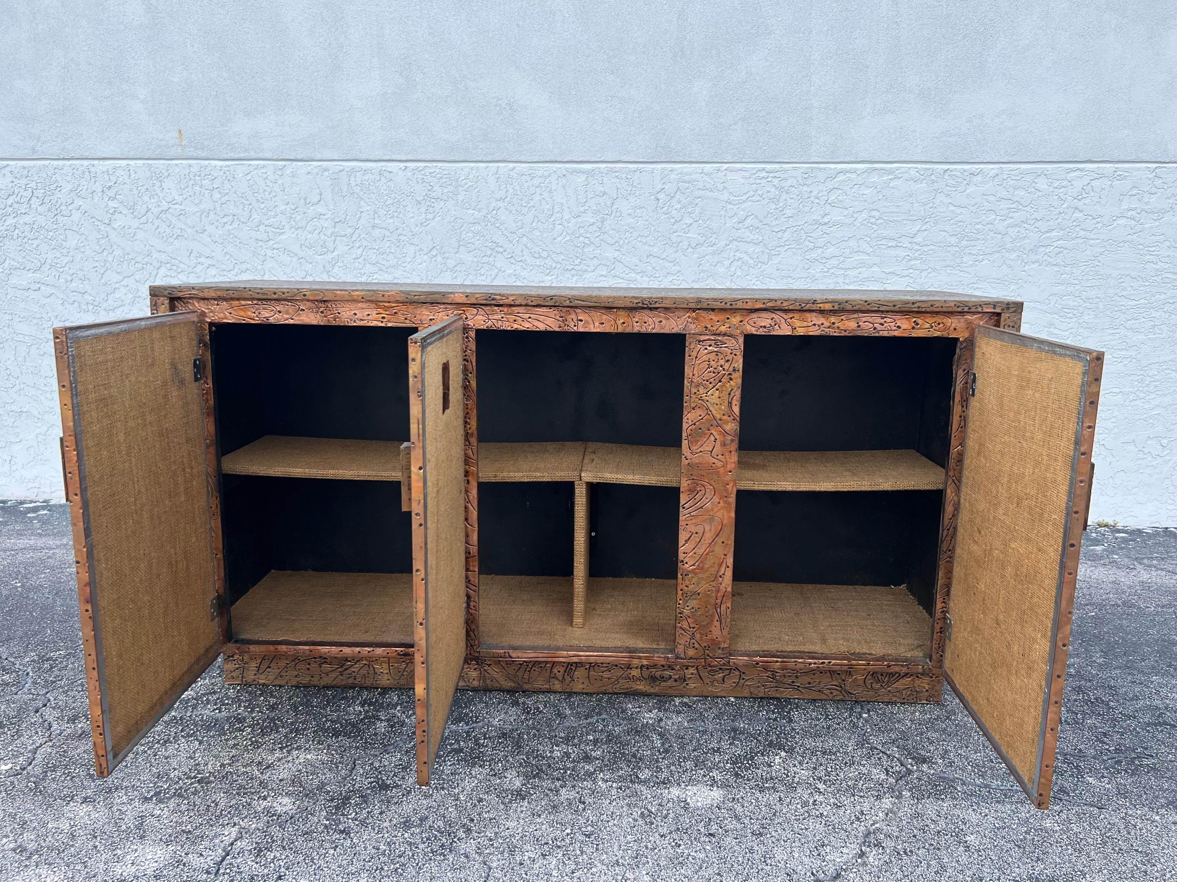 Rare Arenson Studios Copper Clad Credenza For Sale at 1stDibs