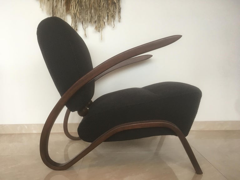 Rare Art Deco Armchair H-275 by Jindřich Halabala, 1930s at 1stDibs